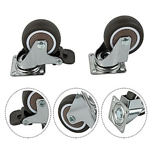 Casters Swivel casters Heavy Duty 4pcs 2inch Soft Rubber Silver Roller Wheel for Platform Trolley Chair Household Accessori casters Wheels Workbench