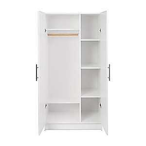 Prepac Elite Wardrobe with Storage, White