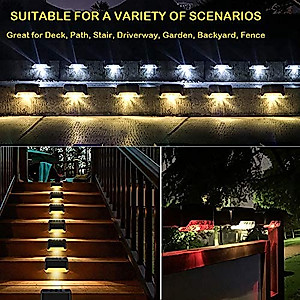 Codian 16 Pack Solar Deck Lights, Solar Deck LED Lights for Outdoor, Waterproof Solar LED Lights for Deck, Step, Railing, Wall, Patio, Garden, Stair, Yard and Driveway Path (Warm White)