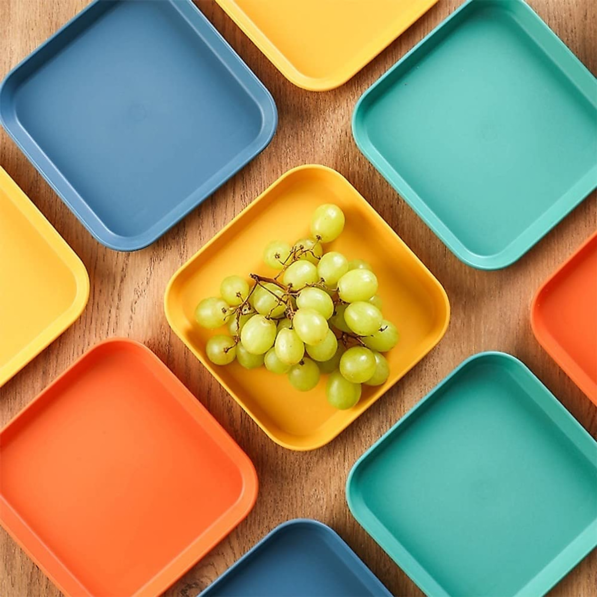 BAOSHILI Spit Bone Dish Household Food Grade 6 Inch Table Garbage Plate Snack Dessert Fruit Cake Dish Creative Home Kitchen storage tray (Square)