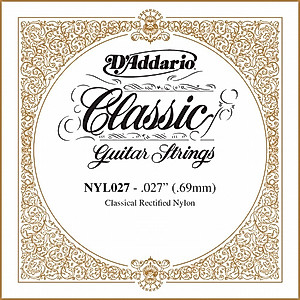 D'Addario NYL027 Rectified Nylon Classical Guitar Single String,.027