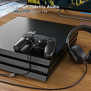 DIGITNOW 3.5mm 4 Pin Male to 2x3.5mm 3 Pin Female Combo Audio Splitter Y Adapter Cable Compatible for PS4,PS5,Xbox One S,Nintendo Switch,Tablet,Mobile Phone,PC Gaming Headsets and New Version Laptop