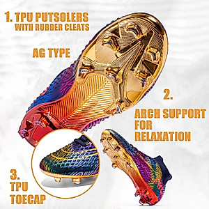 Unisex Golds Soles Soccer Cleats Big Boy's Professional Football Shoes Anti-Skid FG Womens Athletic Outdoor AG TF Spikes