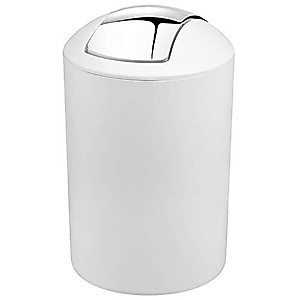 Bathroom Accessories Set 6 Piece - Trash Can, Toothbrush Holder, Toothbrush Cup, Soap Dispenser, Soap Dish, Toilet Brush Holder - Modern Bathroom Decor Set (Extra White)