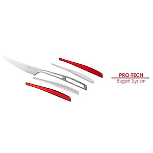 BUGATTI, Glamour, Set of 6 18/10 Stainless Steel Teaspoons and Handles Mixed Colours: Ivory, Blue, Iris, Green, Orange, Red, Moulding Pro-Tech System