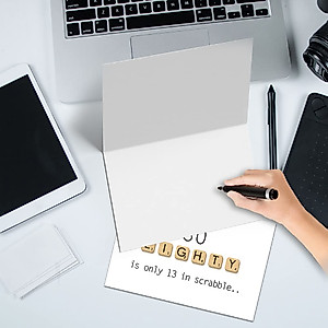 Scrabble 80th Decade Birthday Card-80 Its Only 13 In Scrabble, Funny Bday Card for Grandma Grandpa, Meaningful Celebration Card for Husband Wife Or Mum Dad