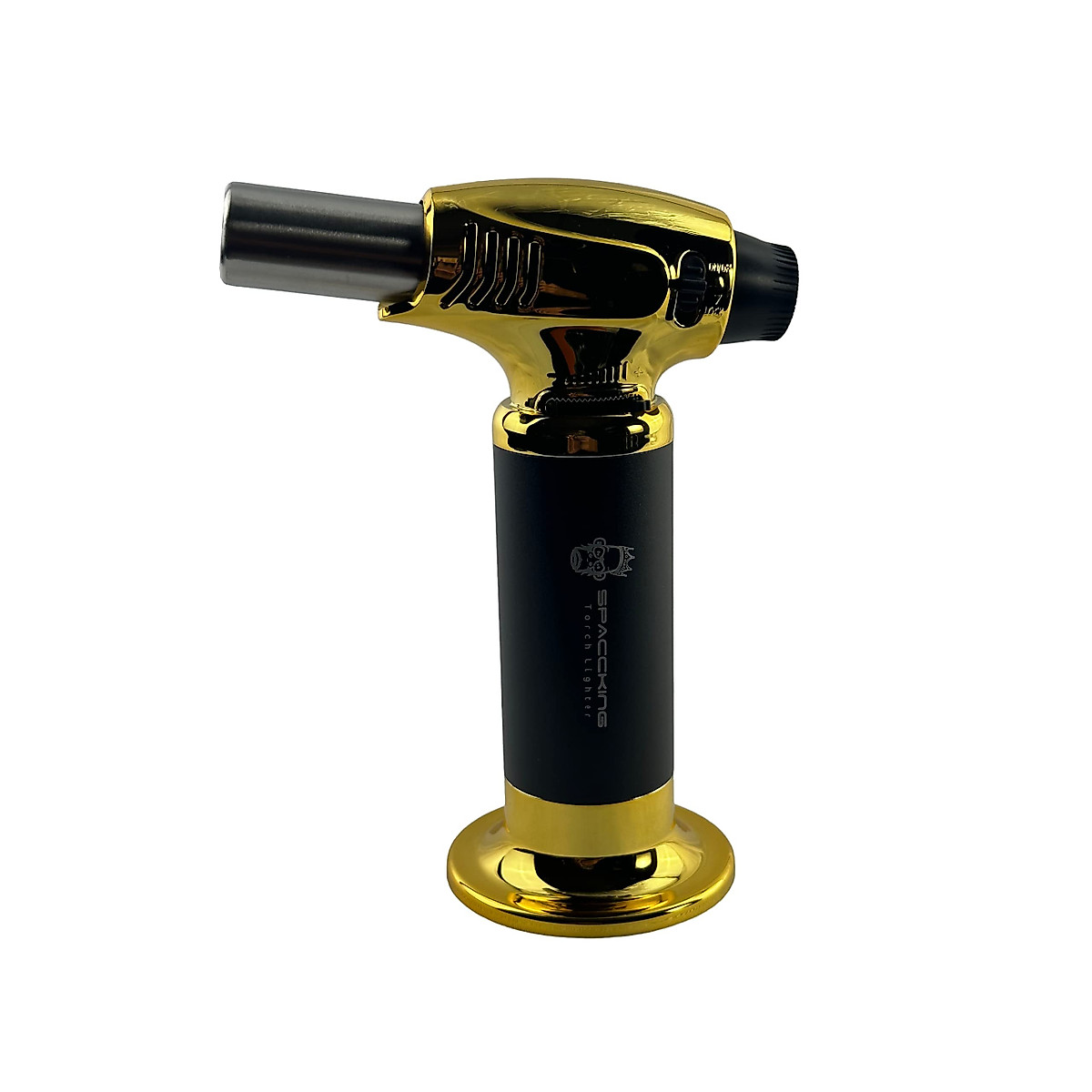 Space King Chrome Finish Wind-Proof Torch Lighter - Adjustable Flame - Child-Lock - Perfect for Camping, Kitchen, Backyard, Travel, Beach, BBQ, Mountain, Outdoors, Travel, Garage, and More. (Gold)