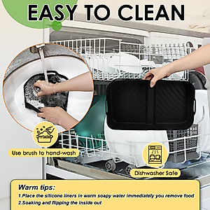 BYKITCHEN Air Fryer Silicone Liners for Ninja Foodi 11 Quart/Topzee 11-QT Large XL MegaZone FlexBasket Air Fryer, 2pcs Air Fryer Dual Liners & 1pcs Large Airfryer Liners for 11-qt Megazone