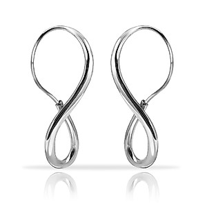 Hoops & Loops .925 Sterling Silver Infinity Polished Hook Endless Earrings
