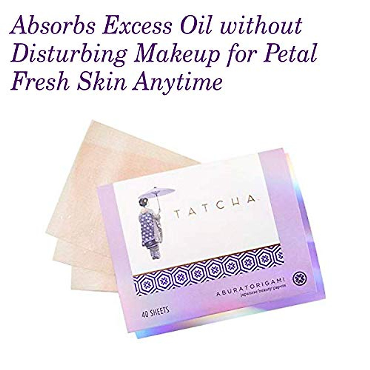 Tatcha Aburatorigami Blotting Papers: 100% Natural Abaca Leaf & Gold Flakes Absorb Excess Oil (40 Pack)