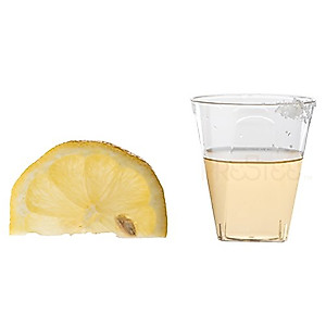 Prestee Clear Plastic Shot Glasses, 2 oz Disposable Shot Glasses - Bulk 100 Pack, Durable Small Cups for Shots, Mini Drinkware for Parties, Events, Reusable or Disposable - Crystal Clear Design