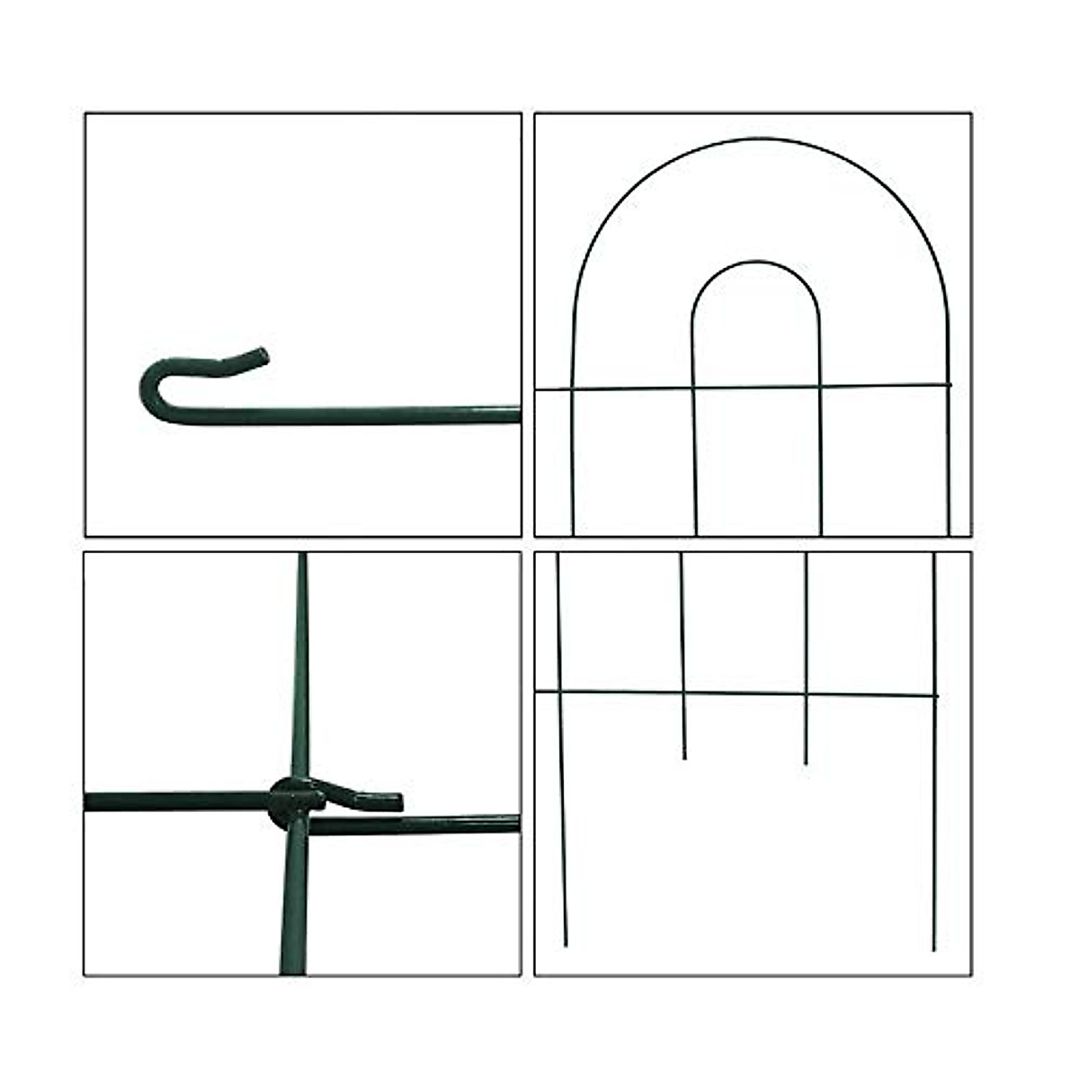 MTB Green Garden Border Folding Fence Lawn Yard Fence 24 Inch x 10 Feet,Pack of 5 set, Overall Length 50 Feet,Landscape Panel,Folding Patio Fences Flower Bed Pet Barrier Section Panel Decorative Fence