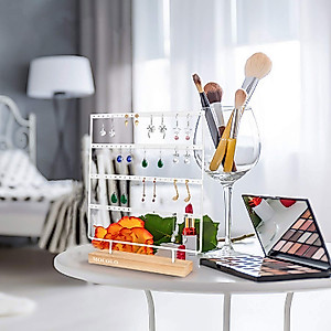 Mocolo Earring Holder Stand, Earring Organizer Display Holder Stand for Hanging Earrings(88 Holes & 4 Layers) (White)