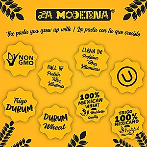 La Moderna Shells Pasta, Noodles, Durum Wheat, Protein, Fiber, Vitamins, 7 Oz, Pack of 20