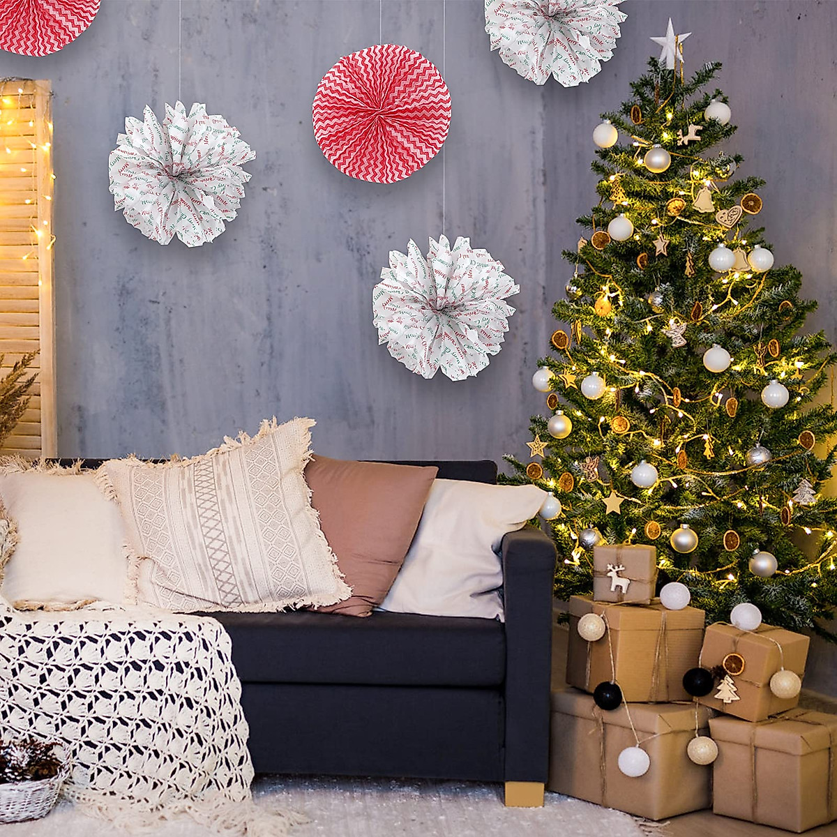 Naler Christmas Tissue Paper Bulk Pack Xmas Holiday Premium Decorative Gift Wrapping Tissue Paper for Christmas Gift Wrapping Birthday Festival Party Decoration, 20 X 20 Inch, 60 Sheets