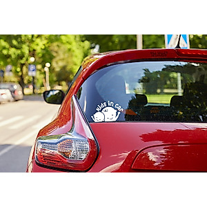 Hill Valley Dreamers HVD Kids in Car Decal Baby in Car Sticker Baby on Board car Decal Cute Baby Decal Kids on Board|White |7.5 in| HVD-21