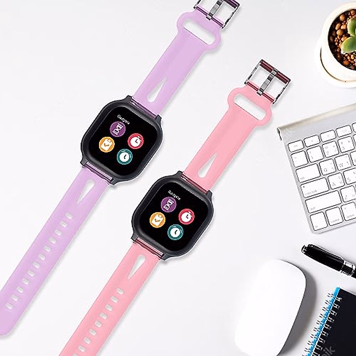 TOLUOHU Transparent Watch Bands for Gizmo Watch 3 2 1 for Kids, 20mm Soft TPU Adjustable Sport Gizmo Watch Band Replacement for Gizmo Watch Bands for Boys and Girls