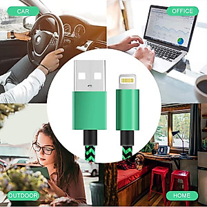 iPhone Charger [Apple MFi Certified] 5 Pack - 6FT Lightning Cable Nylon Woven High Speed Data Sync Cord Compatible iPhone 12 11 Pro Max X 8 7 6S Plus SE - Color