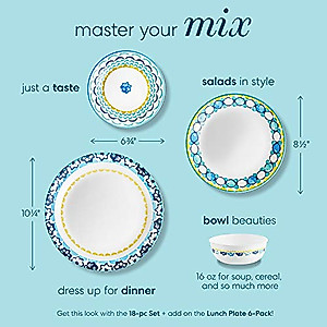 Corelle Chip Resistant Dinnerware Set, 6-Piece, Boho Daydream