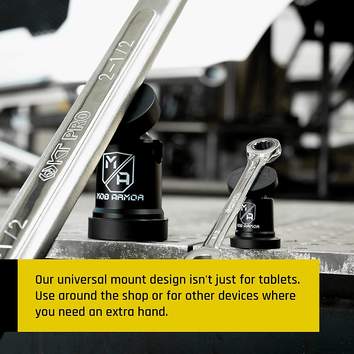 Mob Armor Tabnetic Maxx - Universal Magnetic Tablet Mount for Trucks, Cars, RVs, Heavy Equipment, Adhesive Mounting, Tablet Compatible, Magnetic Phone Mount, Console Accessories