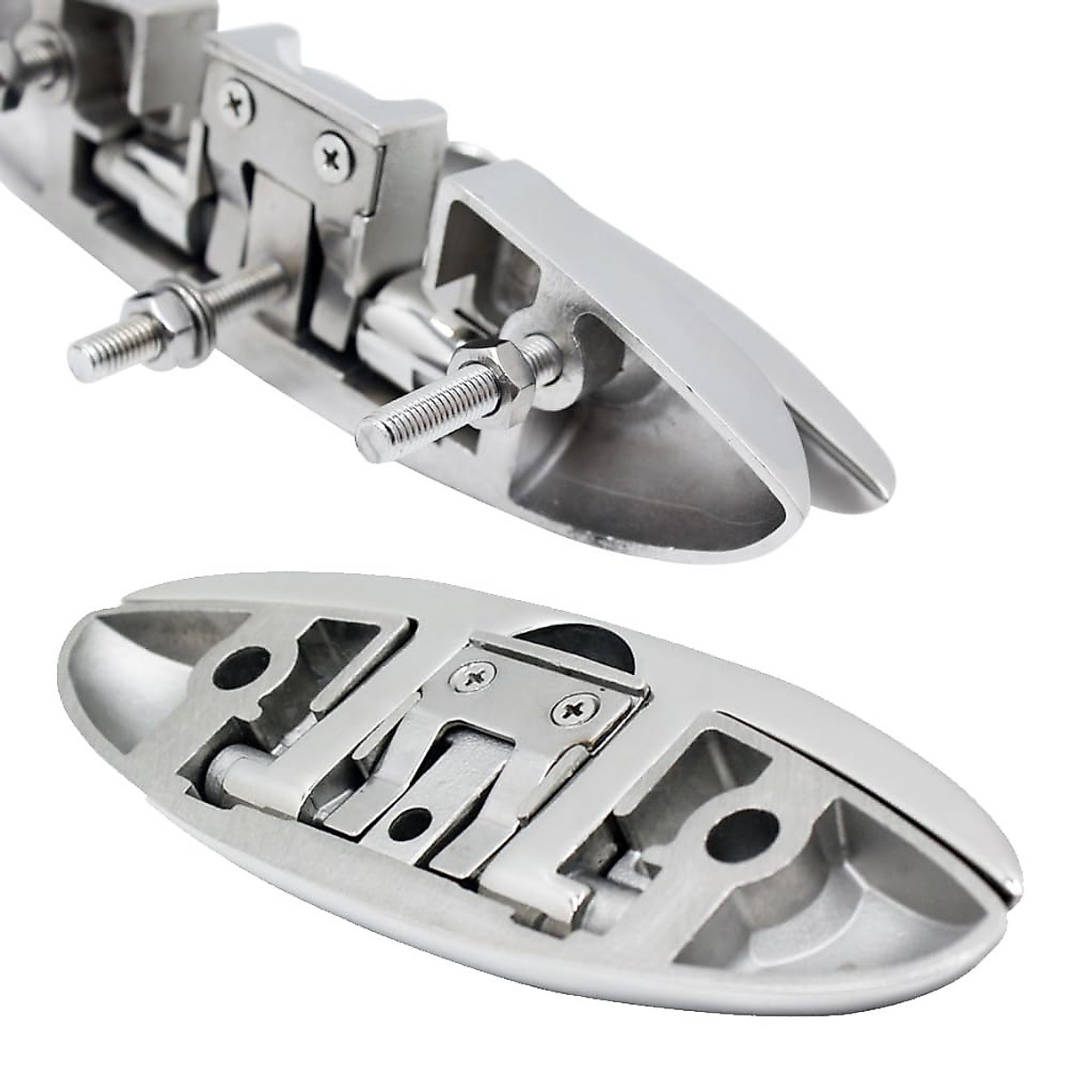 Laorde Boat Cleats 316 Stainless Steel Folding Dock Cleats 5 Inch Marine Grade Rope Cleat Flip Up Dock Cleat for Boat Kayak and Decoration with Fastener 2 Pack