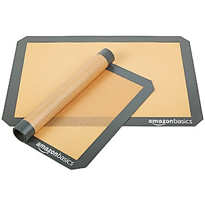 Amazon Basics Silicone, Non-Stick, Food Safe Baking Mat - Pack of 2