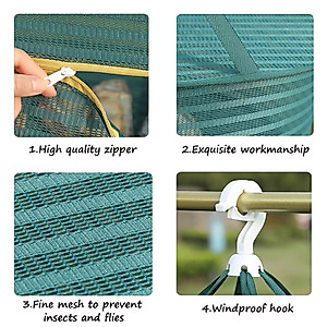 Hanging Drying Net Herb Drying Rack Foldable Fish Mesh Rack Net 19.7"x27.6"x25.5" Large 3 Layer Collapsible Dry Net with Zippers for Drying Fish Plants Vegetables Fruit Herb Flowers Clothes (Green)