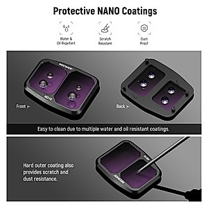 NEEWER ND & CPL Filter Set Compatible with DJI Air 3, 4 Pack ND16 ND32 ND64 CPL Polarizer Neutral Density Filter Kit, Secure Attach/Multi Coated HD Optical Glass/Lightweight Frame