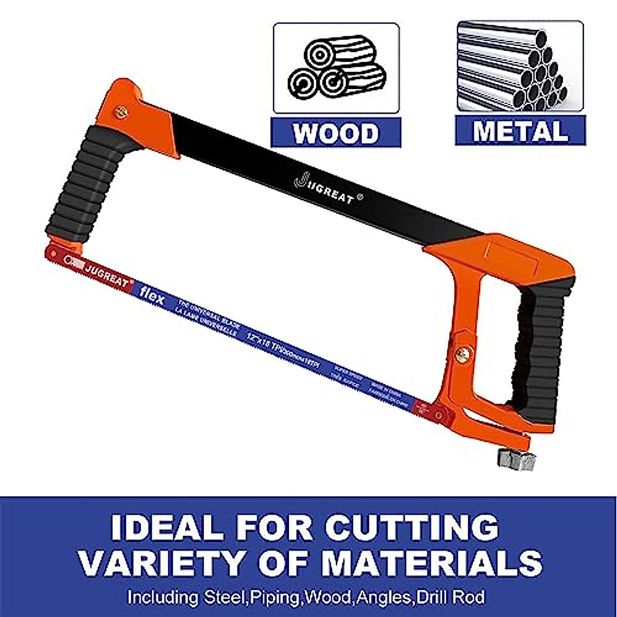 Hacksaw Replacement Blades BI-Metal (10 Pack) High Speed Steel Grounded Teeth