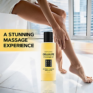 Advanced Anti Cellulite Massage Oil, Firming & Lymphatic massage oil Benefiting for Thighs, Butt. Cellulite Oil for Effective Sculpting & Even Skin Texture. Stretch Mark Oil Scar and Cellulite Remover