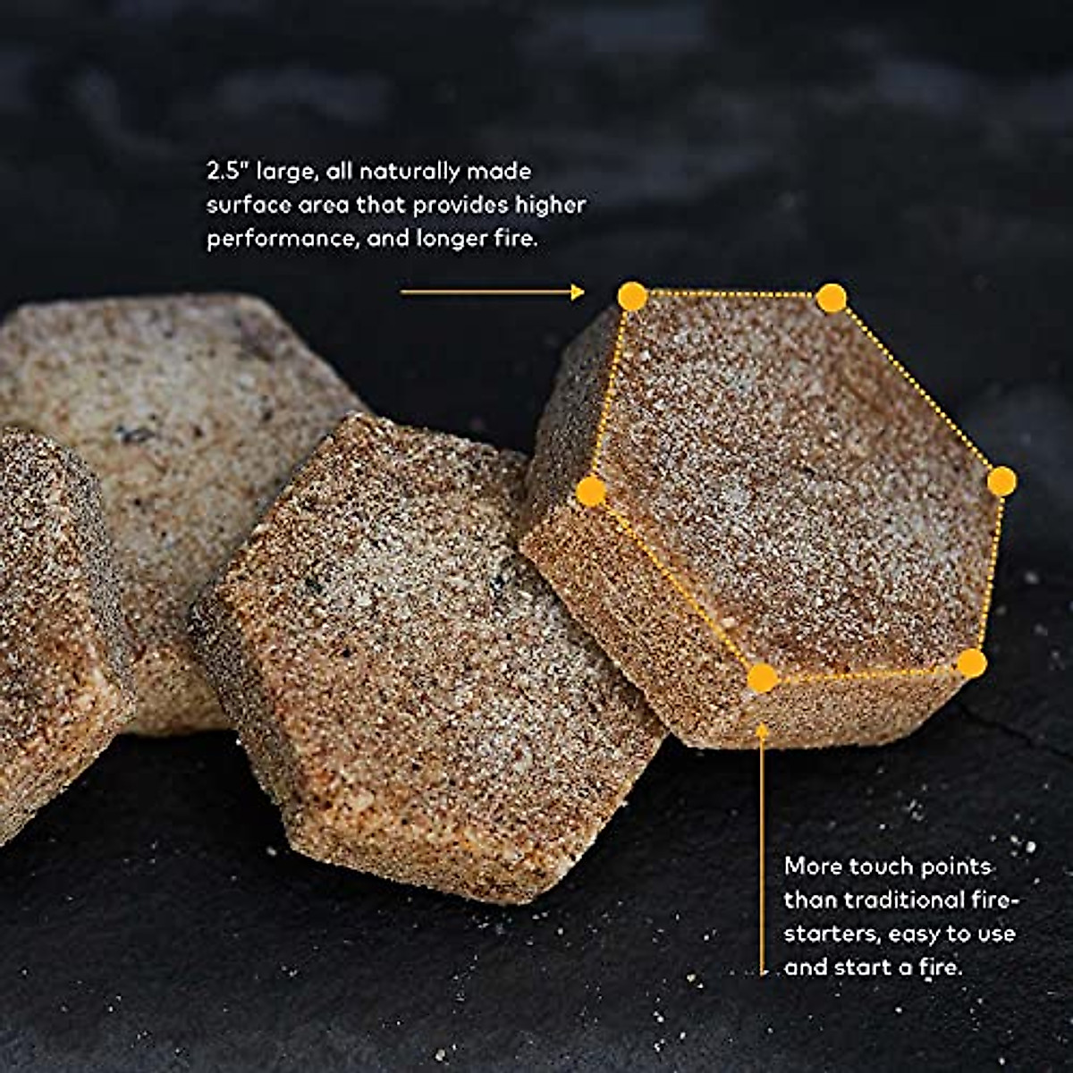 Prime 6 Fire Starters for Campfires, BBQ & Grill — The Charcoal Starter Recycled from Nature with no Binders, Additives, or Chemicals