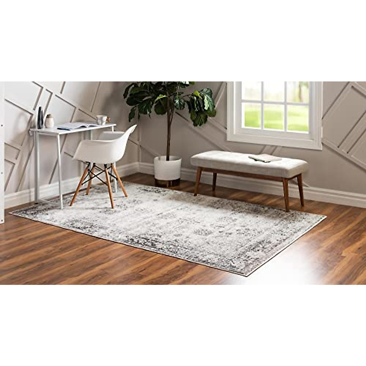Unique Loom Sofia Collection Area Rug - Casino (5' 1" x 8', Gray/ Beige)