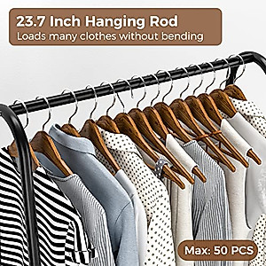 JEROAL Clothing Garment Rack, Coat Organizer Storage Shelving Unit, Entryway Storage Shelf with 2-Tier Metal Shelf, Black