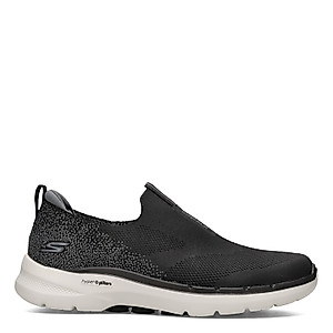 Skechers Men's Gowalk 6-Stretch Fit Slip-on Athletic Performance Walking Shoe, Black/Grey, 10