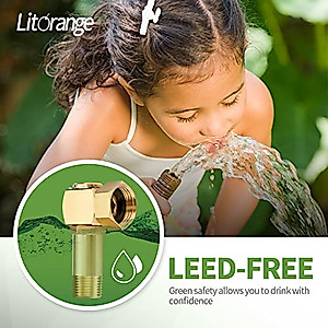 LitOrange Leed-Free Brass Hose Reel Parts Fittings,Garden Hose Adapter, Brass Replacement Part Swivel,for Liberty Garden Products