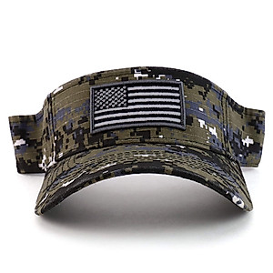 Trendy Apparel Shop USA American Flag Embroidered Polyester Summer Visor Hat - Urban Digital
