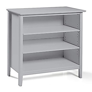 Alaterre Furniture Simplicity Under Window Bookcase, Dove Gray