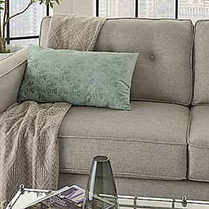 Mina Victory Life Styles Erased Velvet Celadon 14" X 24" Throw Pillow