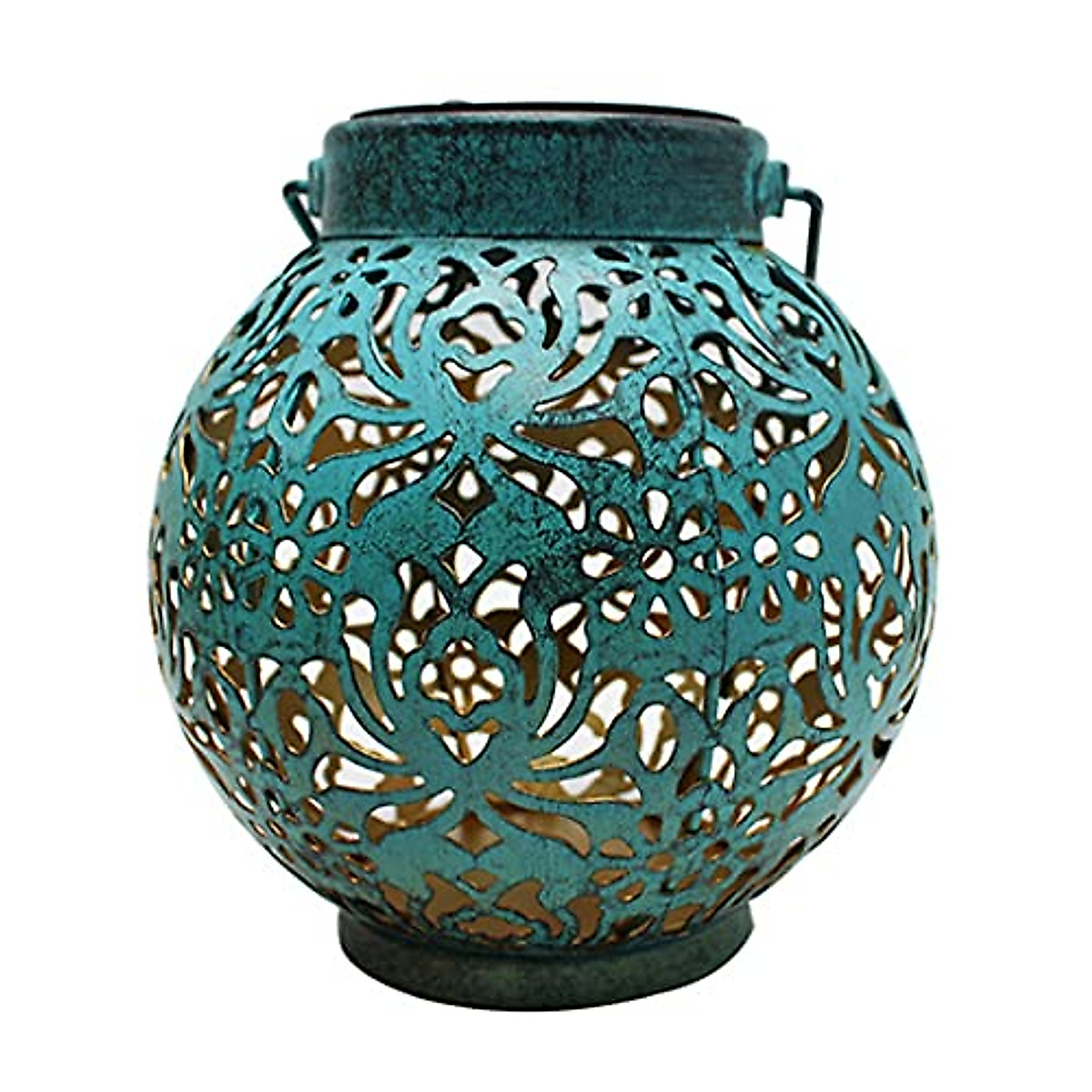 DJASM 2pcs Outdoor Waterproof Solar Lamp Led Hanging Lantern Light for Home Garden Yard Pathway Retro Hollow Solar Powered Decoration Light