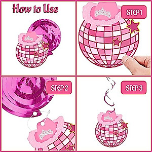30 PCS Hot Pink Princess Birthday Party Hanging Decorations, Pink Girls Party Swirl for Women Girls Princess Bachelorette Theme Party Baby Shower Bridal Shower Wedding Party Supplies
