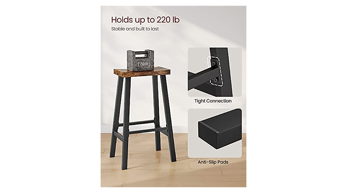 VASAGLE Bar Stools Set of 2 - Stylish & Durable Design