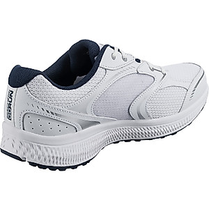 Skechers Men's GOrun Consistent-Athletic Workout Running Walking Shoe Sneaker with Air Cooled Foam, White/Navy, 7.5 X-Wide