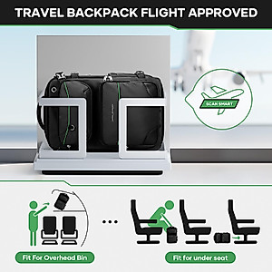 Maelstrom Travel Backpack for Men Women, 35L Carry on Backpack for Traveling on Airplane,with Belt Bag&Shoe Compartment,Waterproof Laptop Backpack fit 17”Laptop-Classic Black, Large