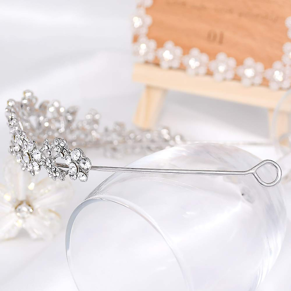 Rhinestone Crystal Tiaras and Crowns Headband For Women Birthday Pageant Wedding Prom Princess Crown (A-003 Silver)