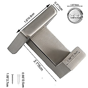 TocTen Bathroom Hook - 2 Pack Square Robe/ Towel Hooks, 304 Stainless Steel Rustproof Clothes/ Coat Hook Wall Mounted, Heavy Duty Hanger Wall Hooks for Bathroom Kitchen Back Door Wardrobe(Brushed)