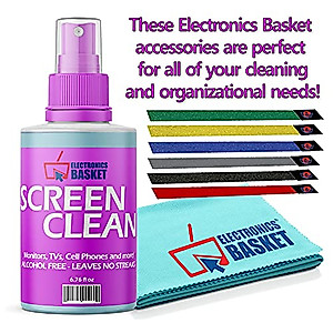 Dell WD19TBS 180W Computer Docking Station (Thunderbolt, USB-C/A, DisplayPort, RJ45 Ports) (210-AZBI) 1-Pack Bundle with Deluxe LCD Screen Cleaning Kit and 6-Electronics Basket Cable Ties