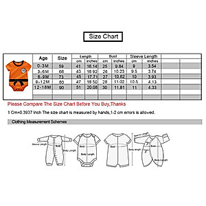daimenmeng Baby Romper Jumpsuits Cosplay Newborn Cotton Bodysuit One Piece Clothes for Boy Short Sleeve Orange3 0-3 Months/59