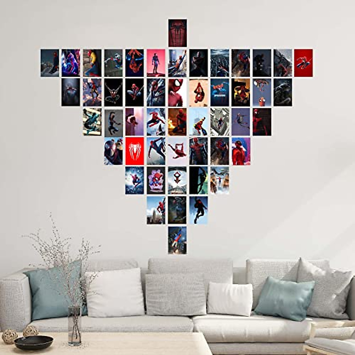 Spiderman Wall Collage Kit, wall decor, Wall Stickers Decoration Aesthetic Picture Collection Collage Kit, 50pcs Room Decor Wall Art Poster Decor for Boys Girls Room Decor 4 X 6 Inchs,White