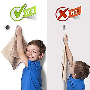 Eiqer 4 Pack Kitchen Towel Holder, Self Adhesive Wall Dish Towel Hook, Round Wall Mount Towel Holder for Bathroom, Kitchen and Home, Wall, Cabinet, Garage, No Drilling Required