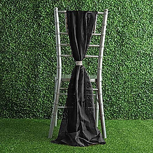 Chiffon Fabric | 10 Yards Continuous | 60" Wide | Wedding Decoration, DIY Decoration, Sheer, Drapery, Solid by Barcelonetta (Black)